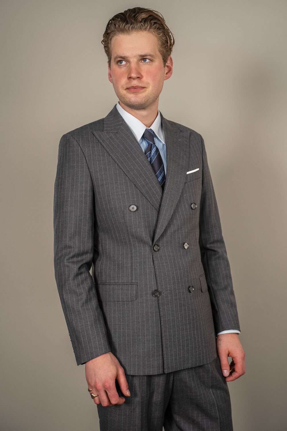 Donny - Uld - Tessimax - Grå Pinstripe